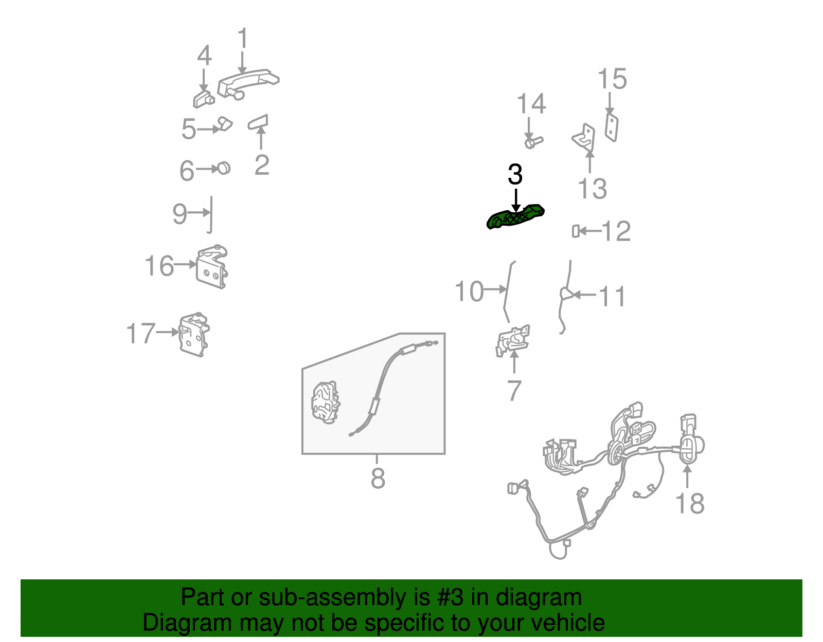 20910591 - Passenger Side Outside Door Handle Bracket - 2006-2017 GM ...