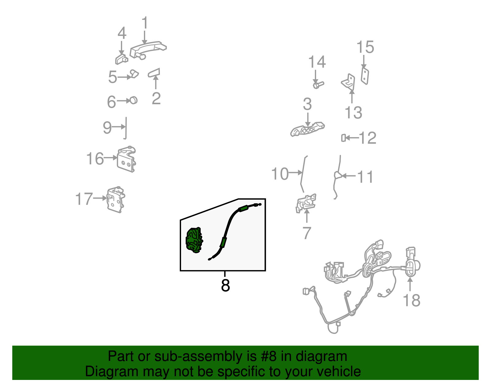 22820694 - Front Driver Side Door Latch 2007-2017 GM | Paradise GM Parts