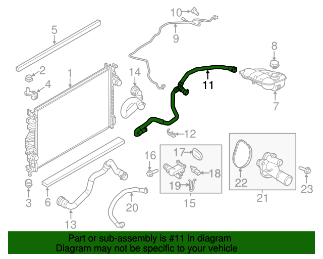 2013-2018 Ford Focus Engine Coolant Overflow Hose CV6Z-8075-X | Ford ...