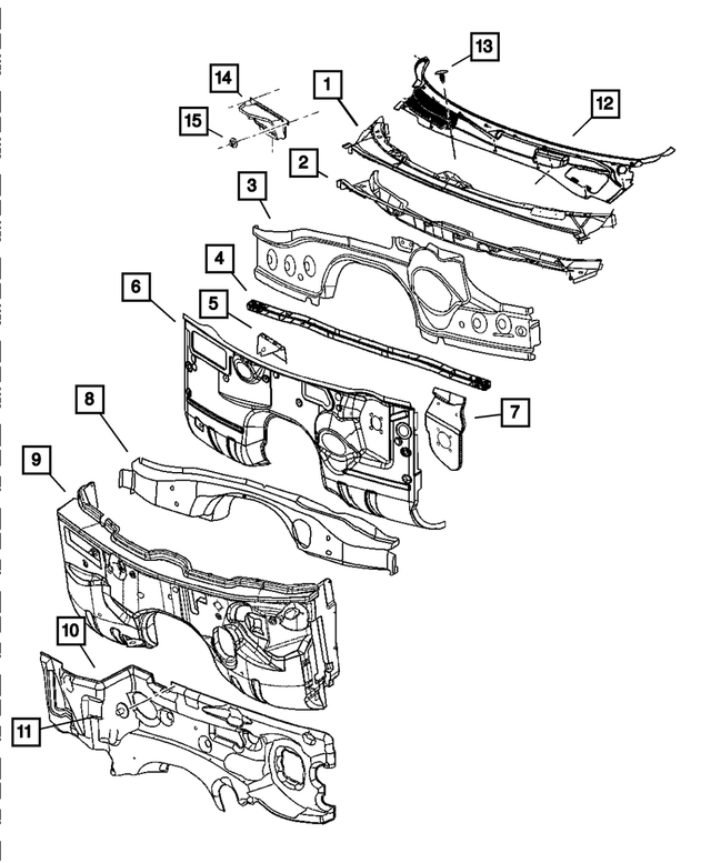 2005-2023 Mopar Cowl Plenum Lower Panel 68058045AB | Mopar eStore