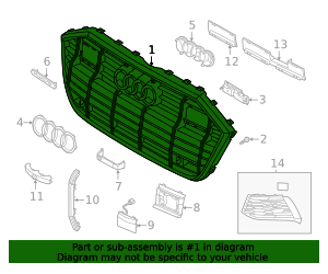 2020 Audi A6 allroad Center Grille 4K0-853-651-J-VMZ | Audi USA Parts