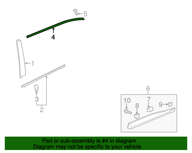 72965-TX4-A01 - Upper Molding 2013-2018 Acura RDX | AutoNation Parts