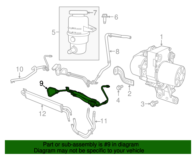2014-2015 Jeep Grand Cherokee Power Steering Return Hose 5154451AE ...