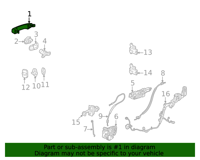 13526766 - Primed Exterior Side Door Handle - 2019-2022 GM | OEM Parts ...