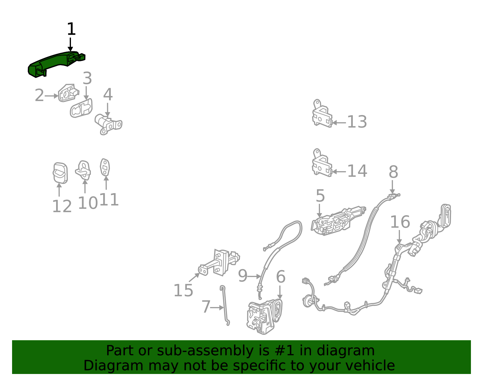 2021-2024 GM Exterior Door Handle Assembly 13537017 GM | GMPartsDirect.com