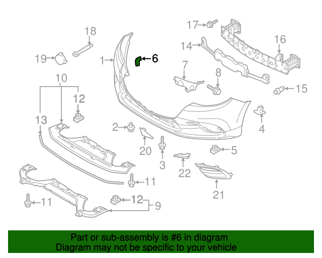 2017-2018 Mazda 3 Bumper Cover Seal B63B-50-2G2 | TascaParts.com