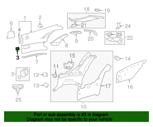 2015-2020 Mercedes-Benz Upper Quarter Trim Lower Mount 001-991-91-70 ...