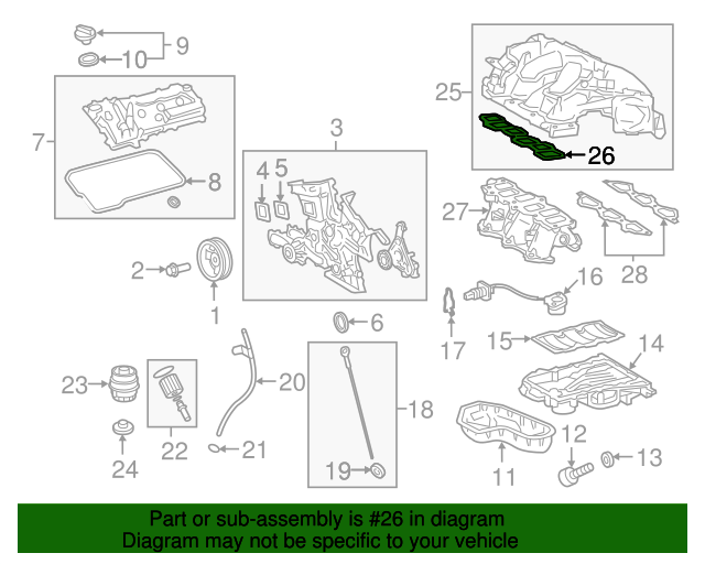 17176-31130 - Plenum Gasket For 2016-2024 Lexus | Lexus OE Parts