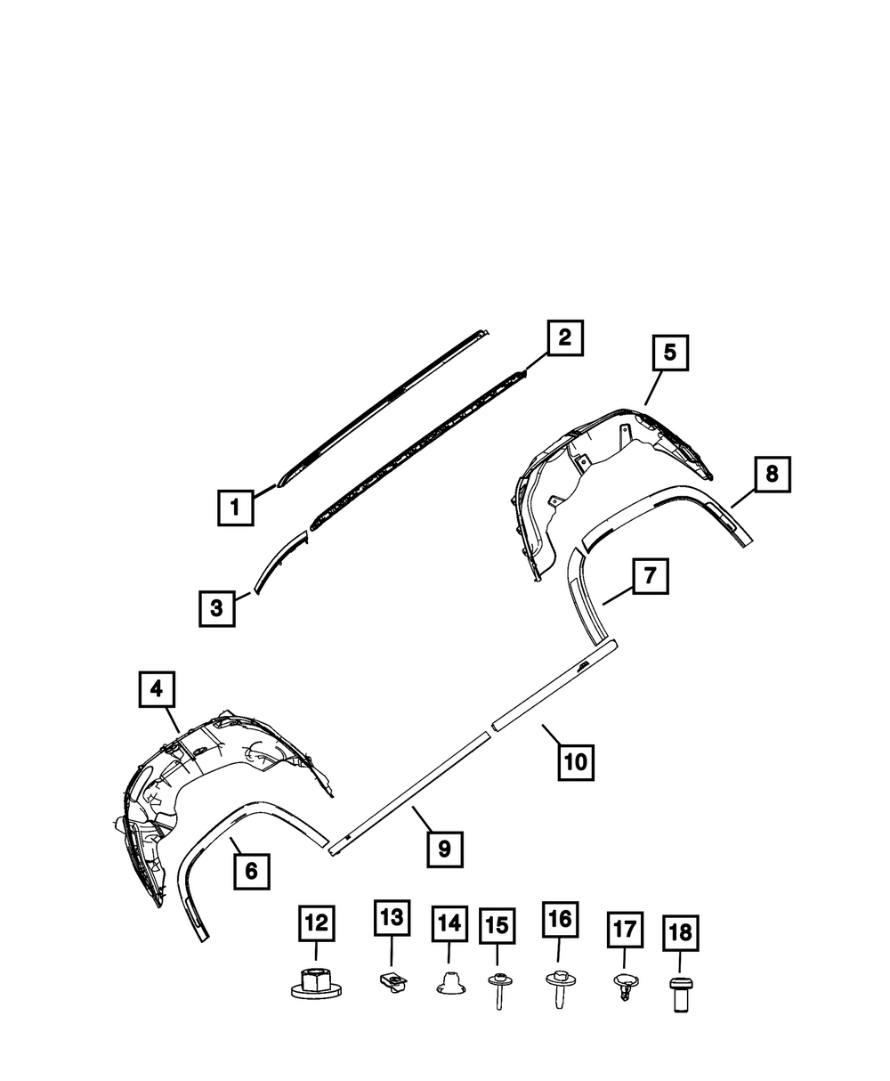 2022-2023 Jeep Wheelhouse Inner Silencer, Right 68351548AF | Mopar eStore