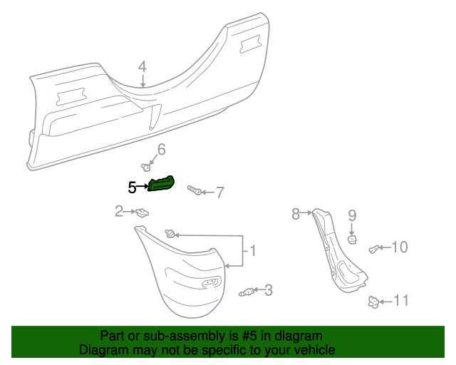 52506-42010 - Bumper Cover Spacer Panel - 1996-2000 Toyota RAV4 ...