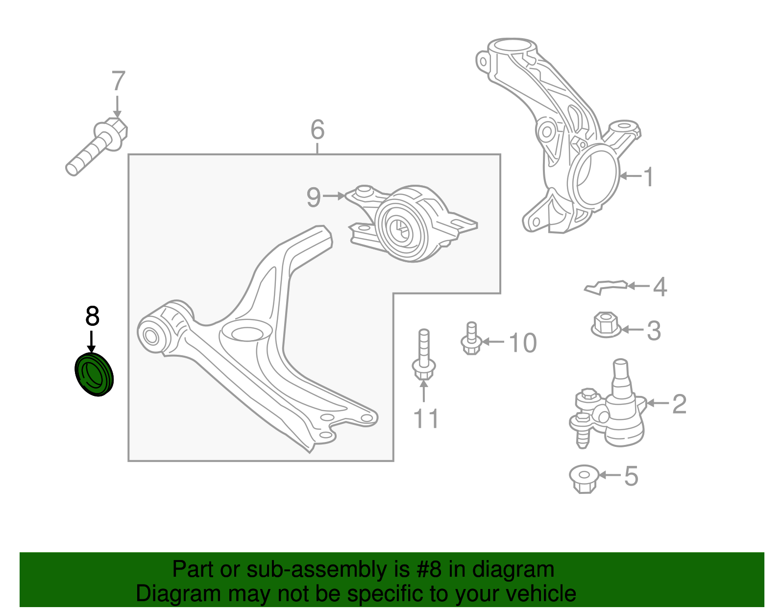 51397-TVA-A01 - 2018-2025 Honda Accord - Bush Front Arm Stopper (Lower ...