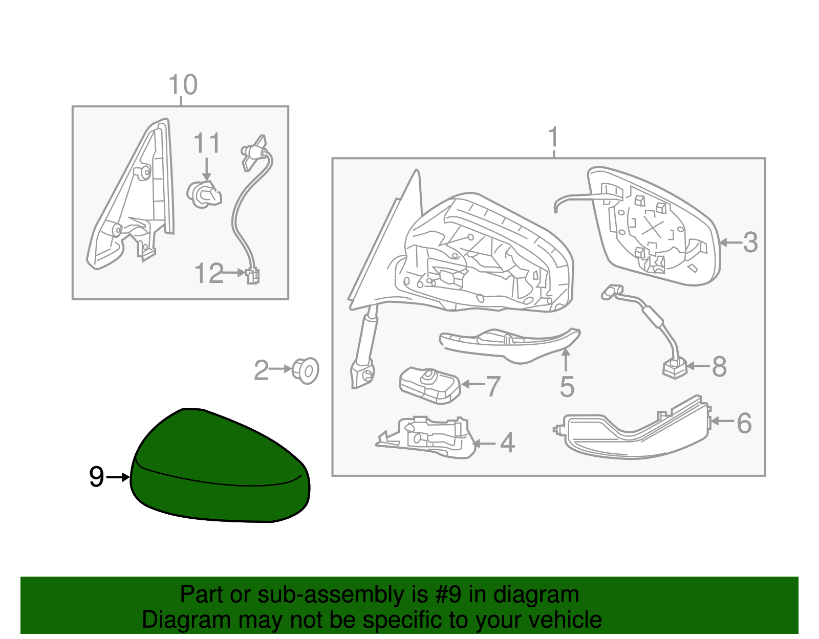2016-2017 Infiniti QX50 Mirror Cover 96374-5UA0H | OEM Parts Online