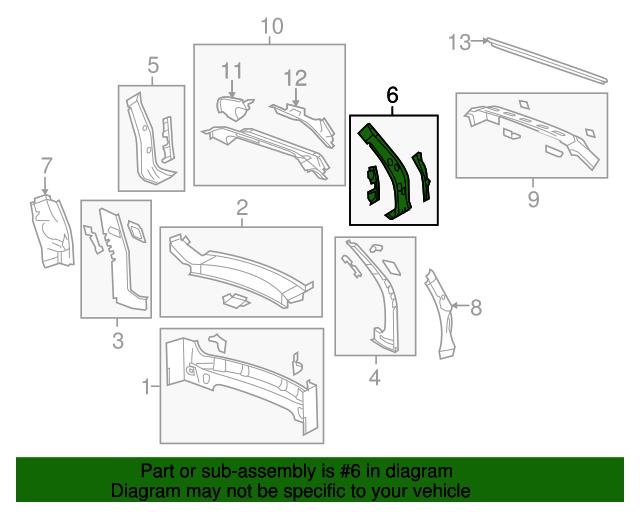 2008-2017 GM Inner Reinforced 25949784 | GMPartsDirect.com