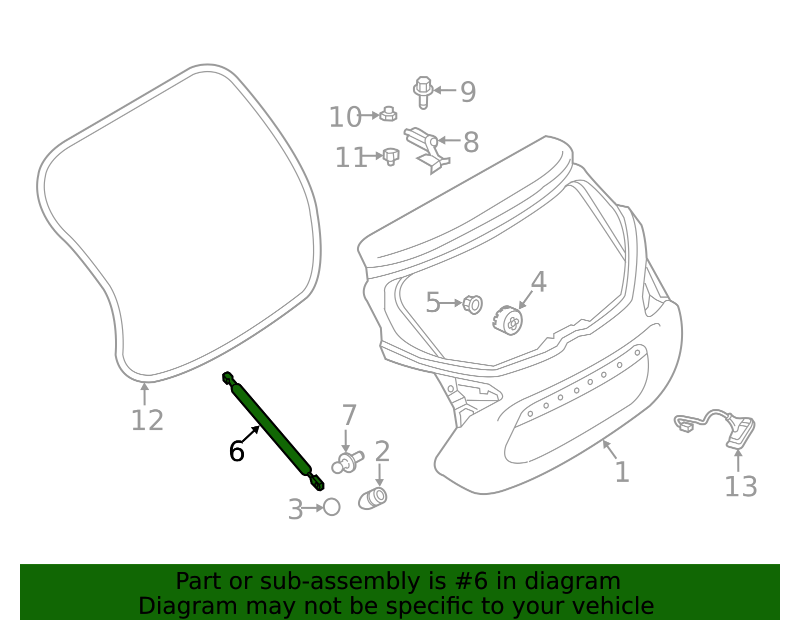 2018-2021 Nissan Kicks Lift Cylinder 90451-5RB0A | Bill Kay Nissan Parts