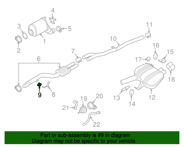 18208576349 - 2014-2016 BMW Catalytic Converter Mount (18-20-8-576-349 ...