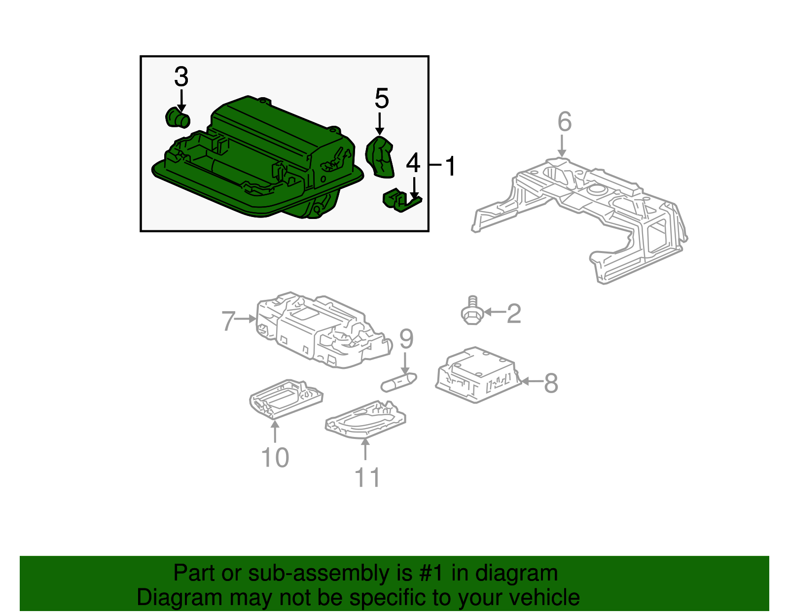 83250-SHJ-A03ZG - 2008-2010 Honda Odyssey - Console Assembly Roof ...