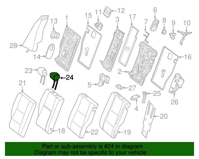 213-970-28-01-9D88 - Headrest, Center 2017-2020 Mercedes-Benz ...