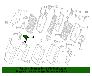 213-970-28-01-9D88 - Headrest, Center 2017-2020 Mercedes-Benz ...