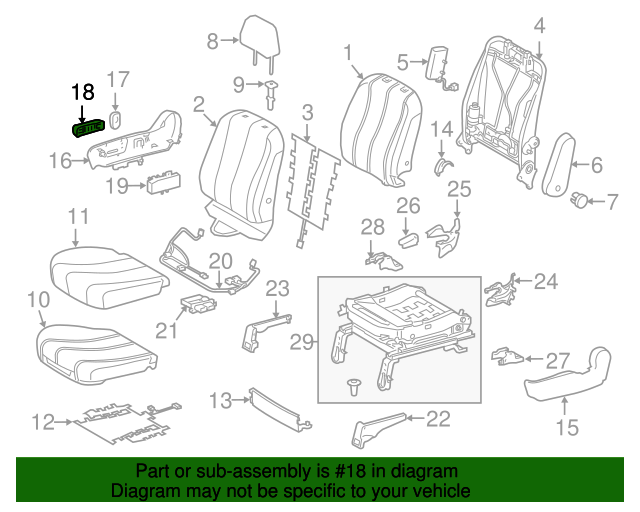 84921-08040-B0 - Power Seat Switch Knob - 2011-2014 Toyota | Lithia ...