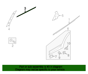 83850-B8000 - Window Molding - 2013-2019 Hyundai | World OEM Parts Hyundai