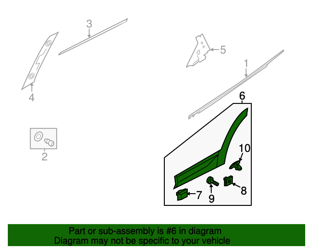 87731-B8000-CA - Side Molding - 2013-2019 Hyundai | World OEM Parts Hyundai