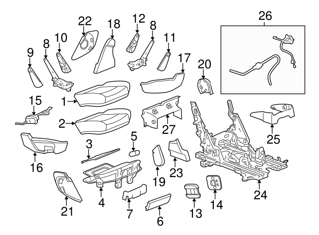2009-2017 Chevrolet Traverse Dark Titanium Rear Passenger Side Seat ...