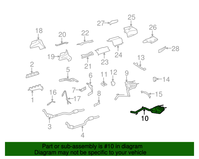 221-490-05-35 - Muffler & Pipe 2008-2010 Mercedes-Benz S 63 AMG ...