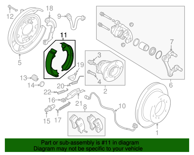 2007-2015 Mitsubishi Shoes MN161157 | Mitsubishi Parts Warehouse