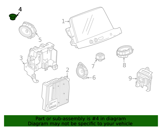 2022 Cadillac Inst Panel Speaker 84899538 | GMPartsDirect.com