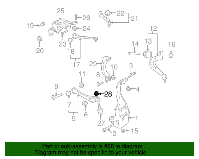 WHT-004-898 - Lower Ball Joint Lock Nut 2010-2017 Audi | Audi OEM Parts