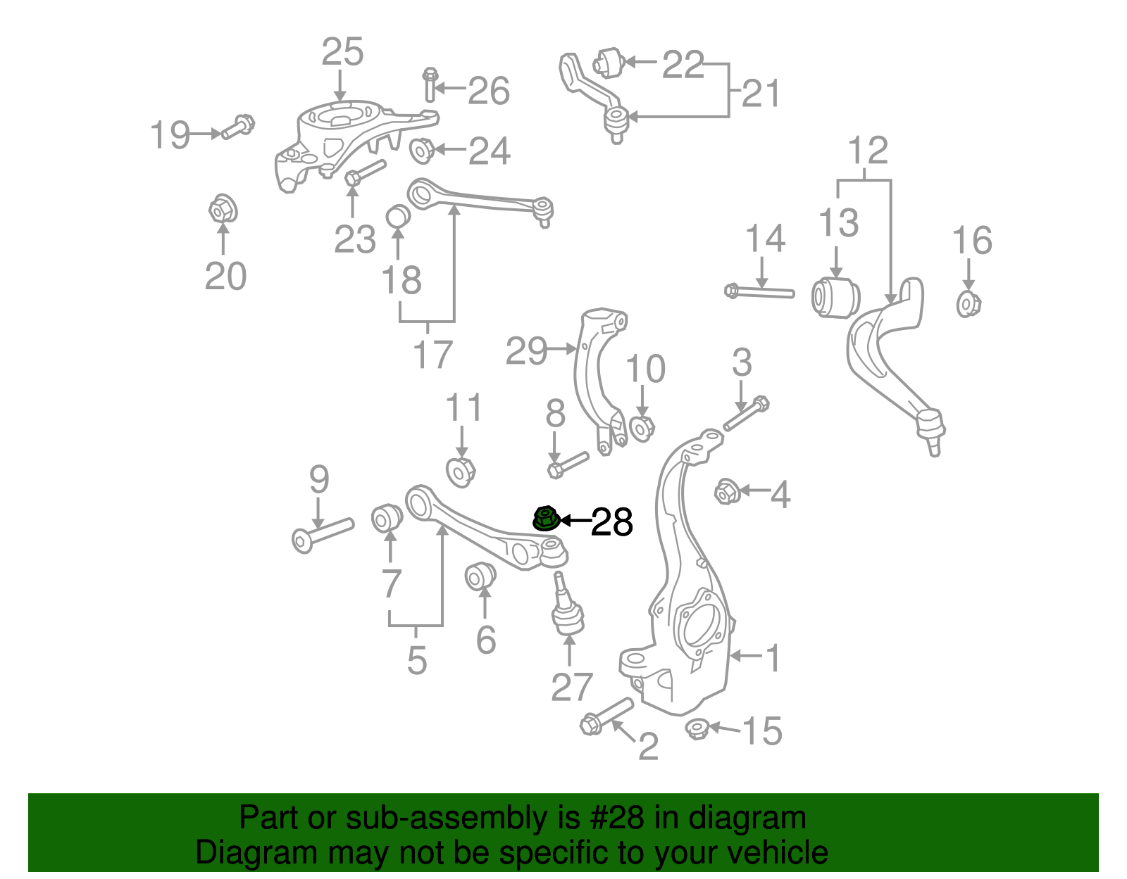 WHT-004-898 - Lower Ball Joint Lock Nut 2010-2017 Audi | Audi OEM Parts