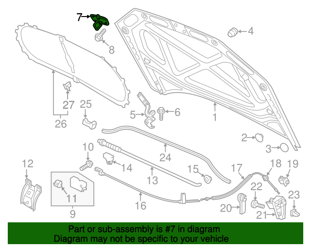 2011-2021 Volkswagen Safety Catch 1K8-823-186-F-9B9 | VW Direct Parts