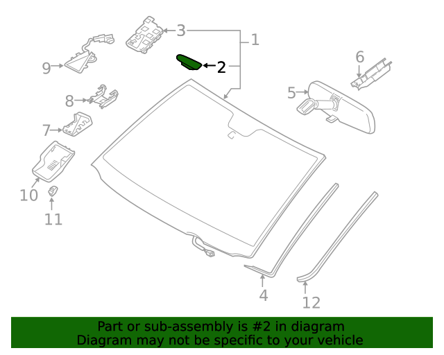 Toyota 2007-2023 Toyota Windshield Stopper 56115-30120 | Toyota Parts