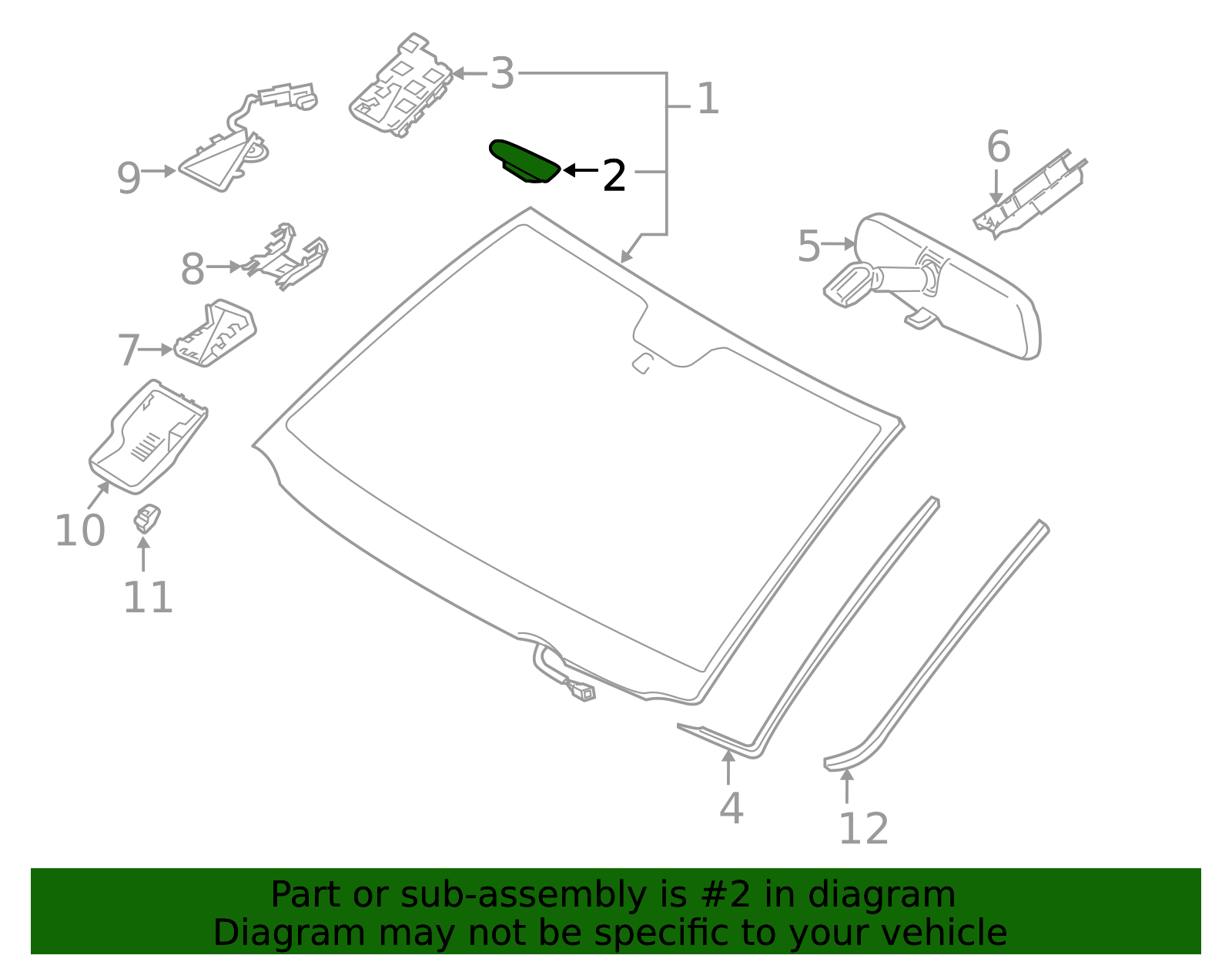 1998-2025 Toyota Windshield Stopper 56116-22050 | Toyota Parts Center