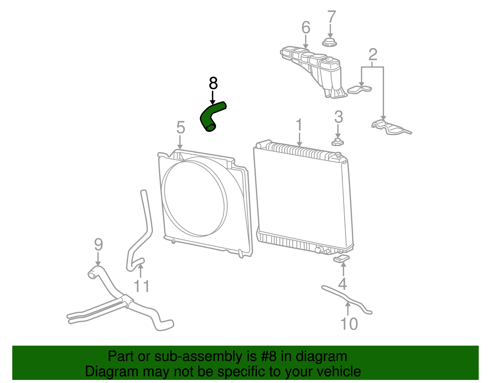 F81Z-8260-BA - Upper Hose 1999-2007 Ford | Big 3 Auto Parts