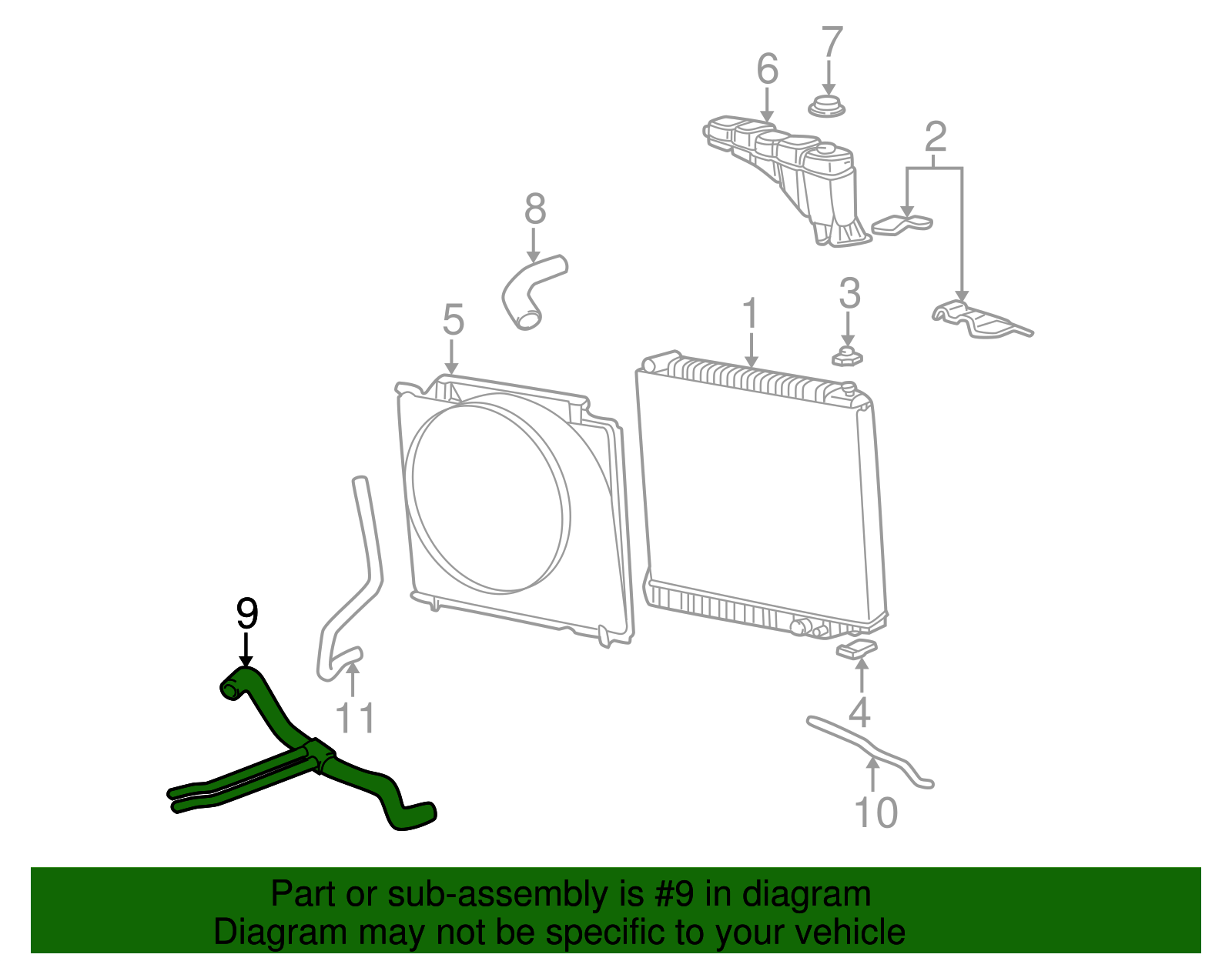 1999-2007 Ford Lower Hose F81Z-8286-BA | TascaParts.com