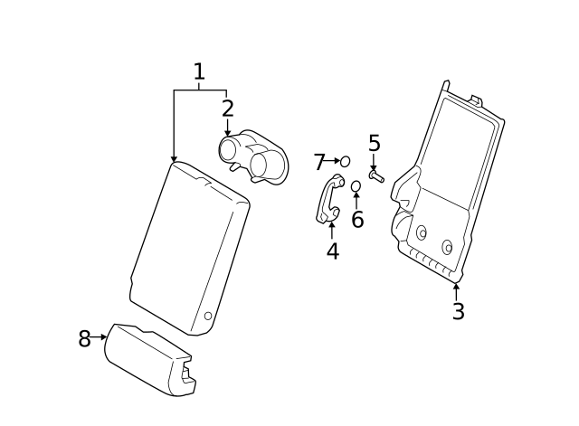 89911-S9000 - Armrest Bracket 2021-2024 Kia Telluride | Kia.Parts Store