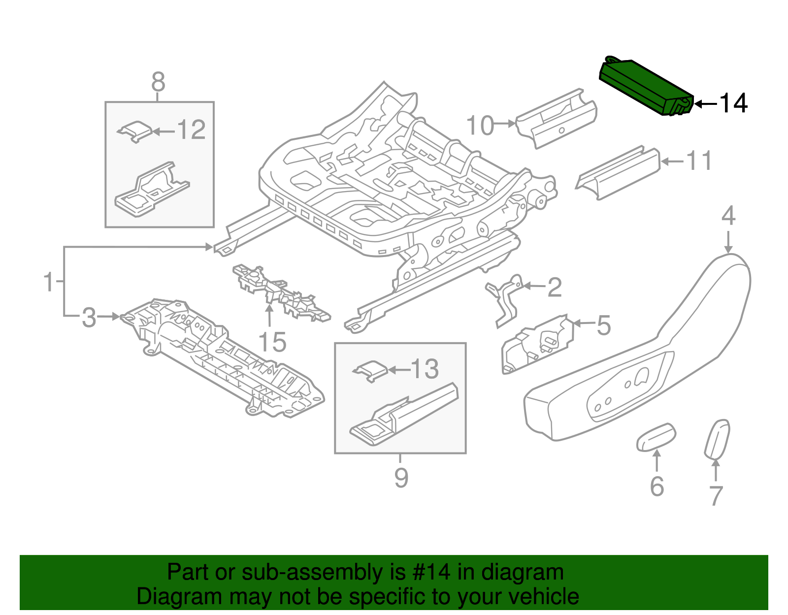 DS7Z-14C708-B - Ford OEM Genuine Power Seat Control Module 15-16 Edge ...