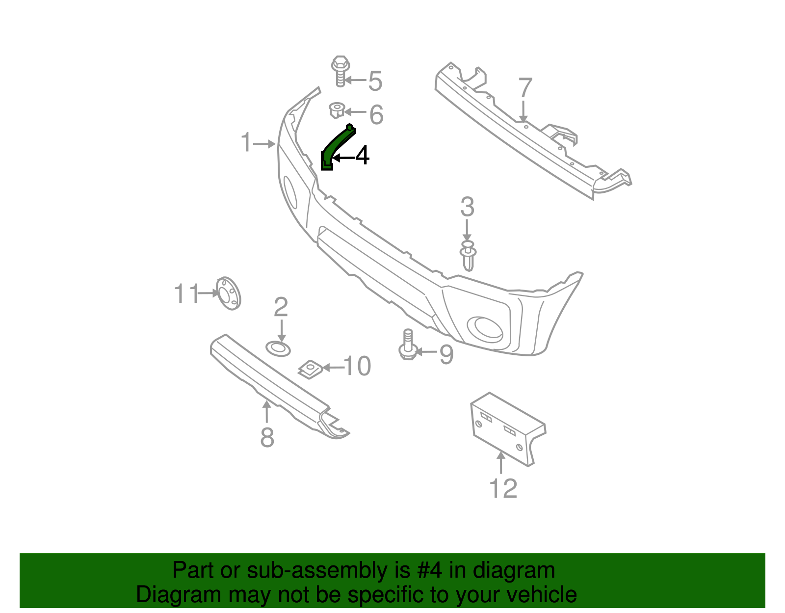 62043-EA001 - Bumper Bracket 2005-2015 Nissan Xterra | Nissan Parts ...