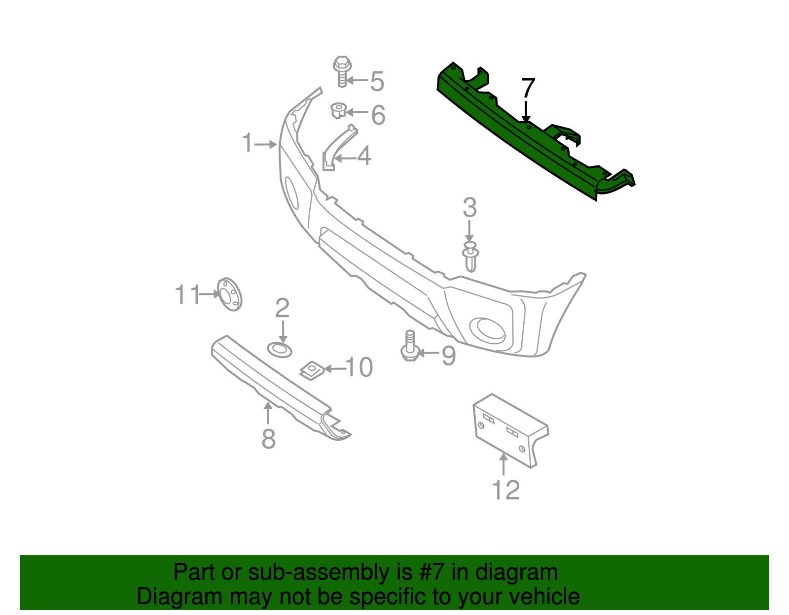 2009-2015 Nissan Xterra Impact Bar 62298-ZL00A | Nissan Parts Central