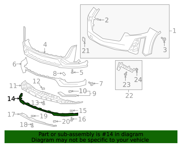2020-2022 Cadillac XT6 Air Deflector 84206938 | QuirkParts