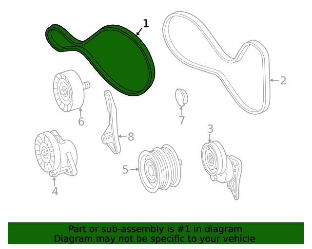 113-997-02-92 - Serpentine Belt 2003-2011 Mercedes-Benz | Mercedes-Benz ...