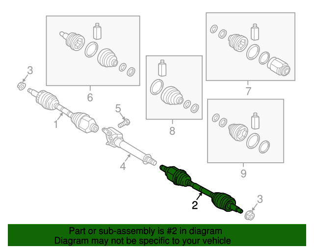 49500-C5230 - Axle Assembly 2019-2020 Kia Sorento | Kia.Parts Store