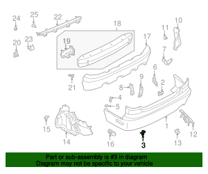 1990-2015 Mazda Bumper Cover Fastener BF67-50-033 | GetOEMParts.com