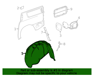 2021-2023 GM Rear Passenger Side Wheelhouse Liner 84856838 GM ...