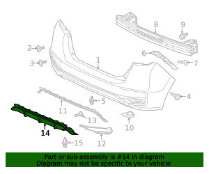 71510-T5R-A50 - Diffuser Assembly, Rear Bumper - 2018-2020 Honda Fit ...