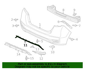 OEM 2018-2020 Honda Fit Center Molding 71505-T5R-A50 | Honda Automotive ...