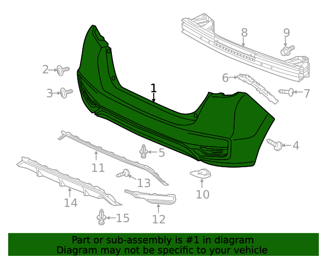 OEM 2018-2020 Honda Fit Face, Rear Bumper (DOT) 04715-T5R-A90ZZ ...