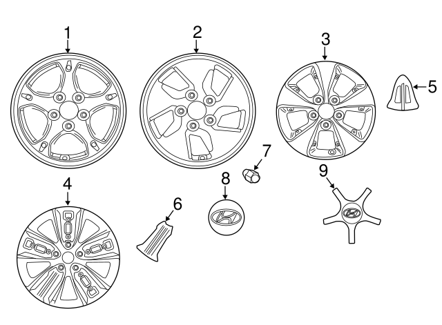 2020-2022 Hyundai Ioniq Wheel Cap 52970-G2500 | AutoNationParts.com