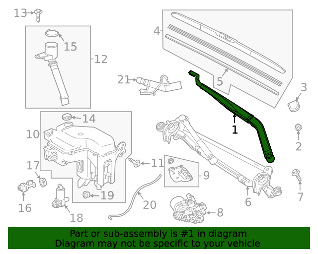 2020-2024 Toyota Highlander Wiper Arm 85211-0E090 | Toyota Parts Center